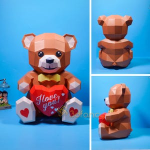 Papercraft Teddy Bear PDF, SVG, Studio Template DIY Paper Craft Teddy ...
