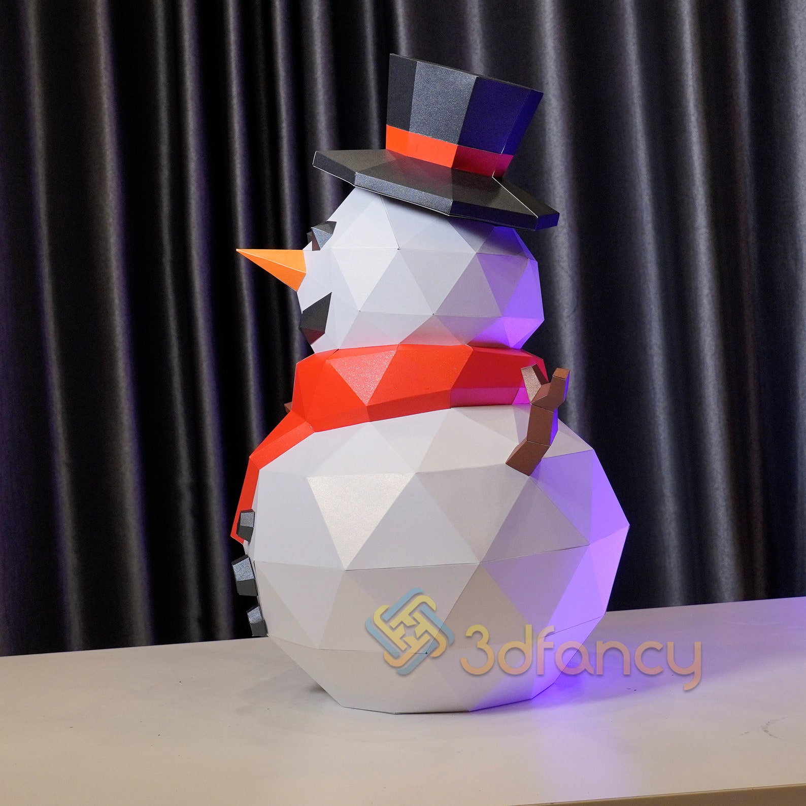 Papercraft 3D Snowman PDF SVG Template Christmas Snowman for - Etsy