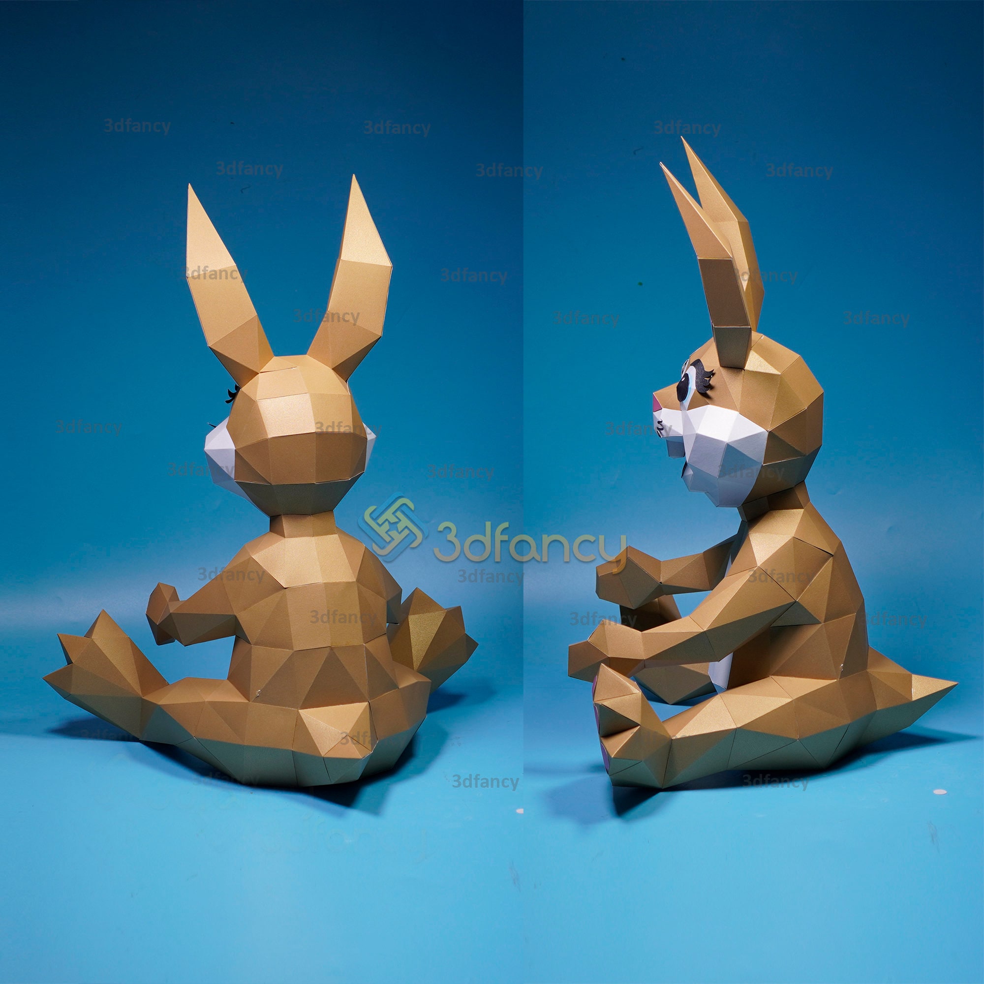 Low Poly Rabbit Papercraft PDF SVG Template Creating Rabbit - Etsy Finland