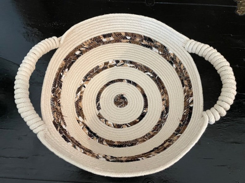 Handmade Coiled Rope Bowl With Handles - Etsy