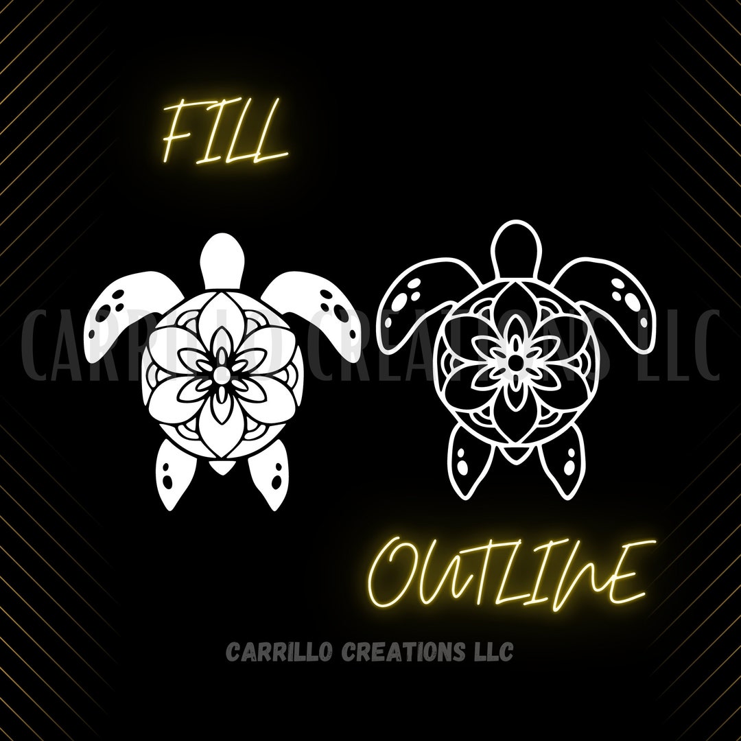Turtle Flower Decal Sticker, Permanent Vinyl, Car, Laptop - Etsy