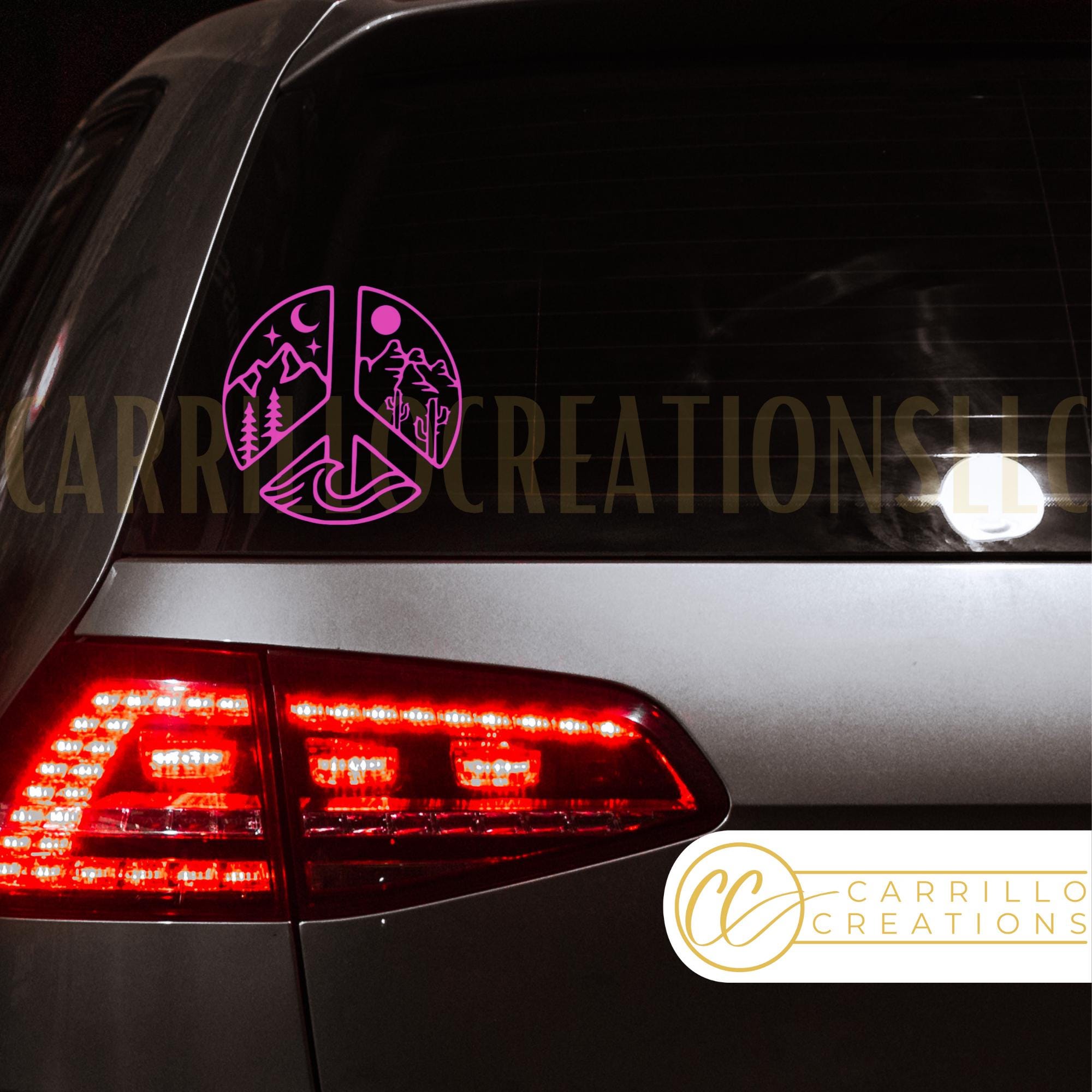 Peace Sign Car Decal | Camping, Beach, Desert Nature Sticker - Etsy