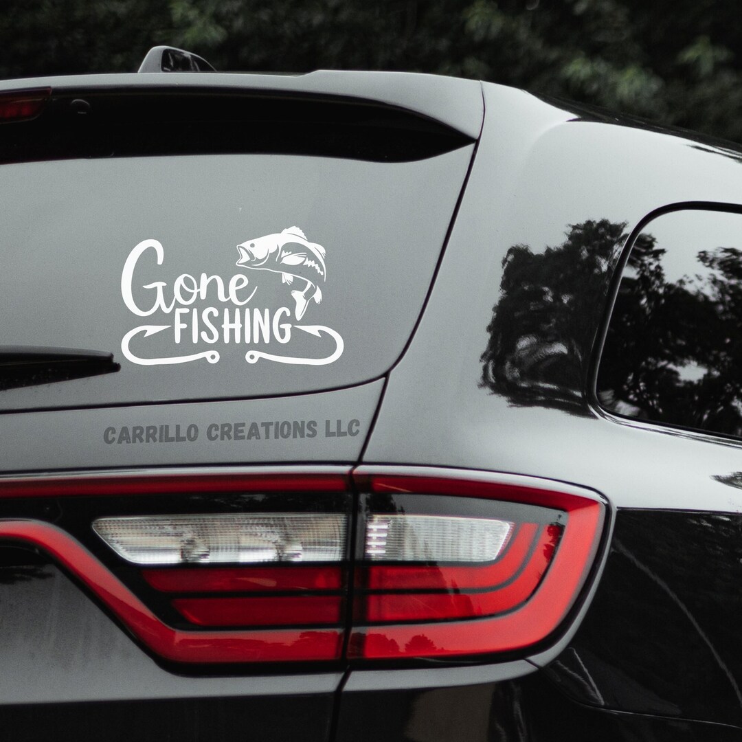 Gone Fishing Decal, Bumper Sticker, Fishing Lures, Laptop Decal, Water ...