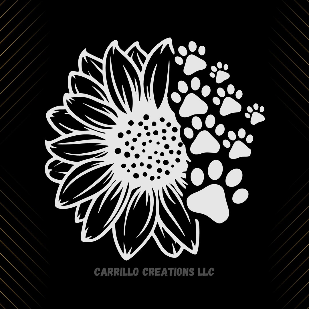 Sunflower Paw Print Trail Decal, Pet Lover Gift - Etsy