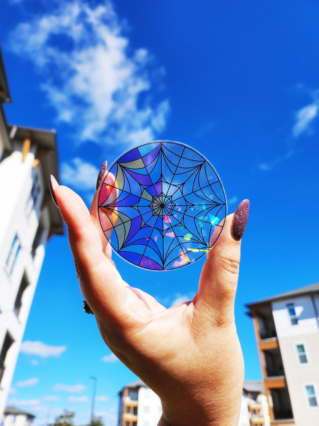 Wednesday Holographic Stained Glass Window Sticker Laptop - Etsy