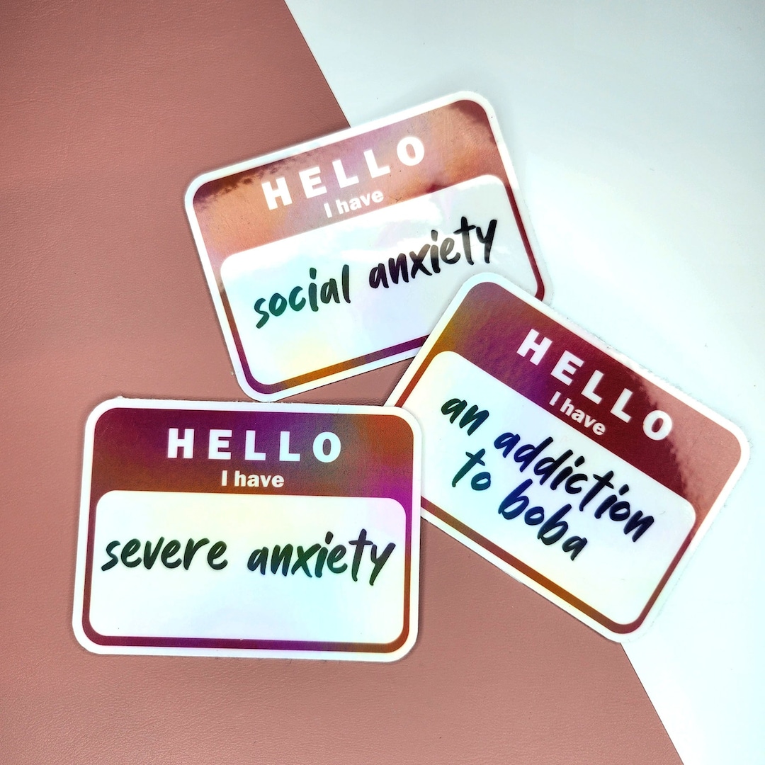 Hello I Have Anxiety Customizable Sticker for Laptop Water - Etsy