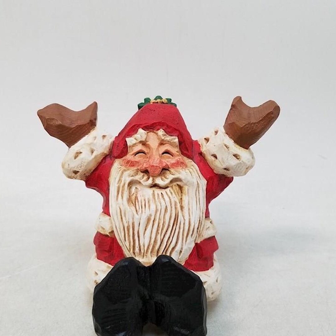 1995 David Frykman Seasonal Seated Santa Ceramic Resin Figurine From ...