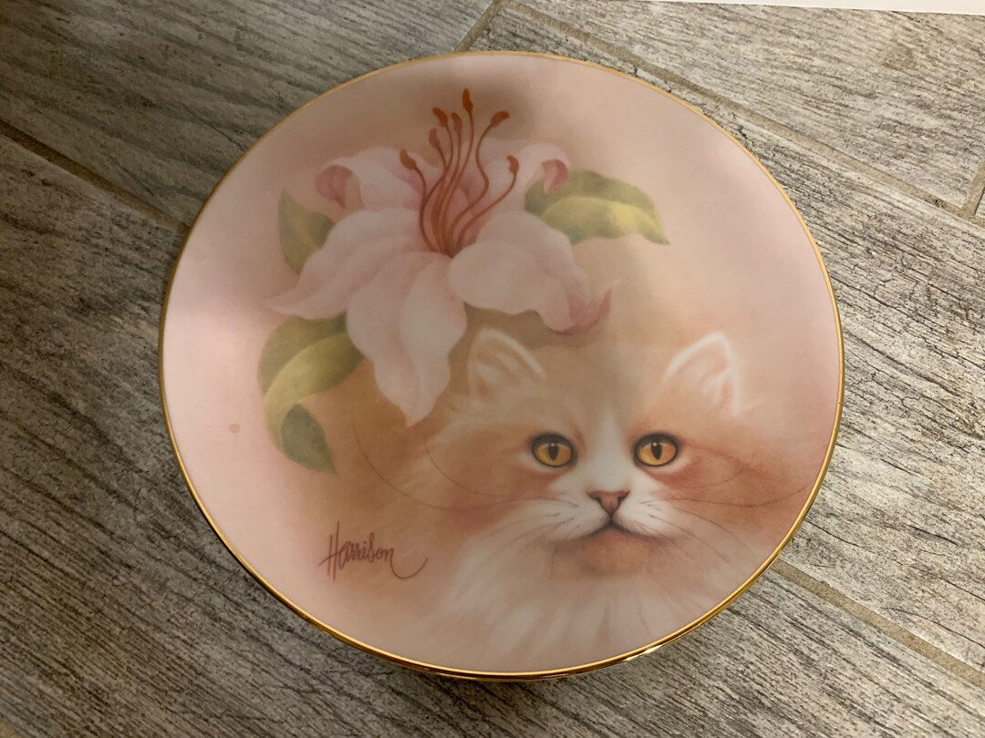 1988 Limited Edition Petals & Purrs Artist Signed Bob Harrison “golden ...
