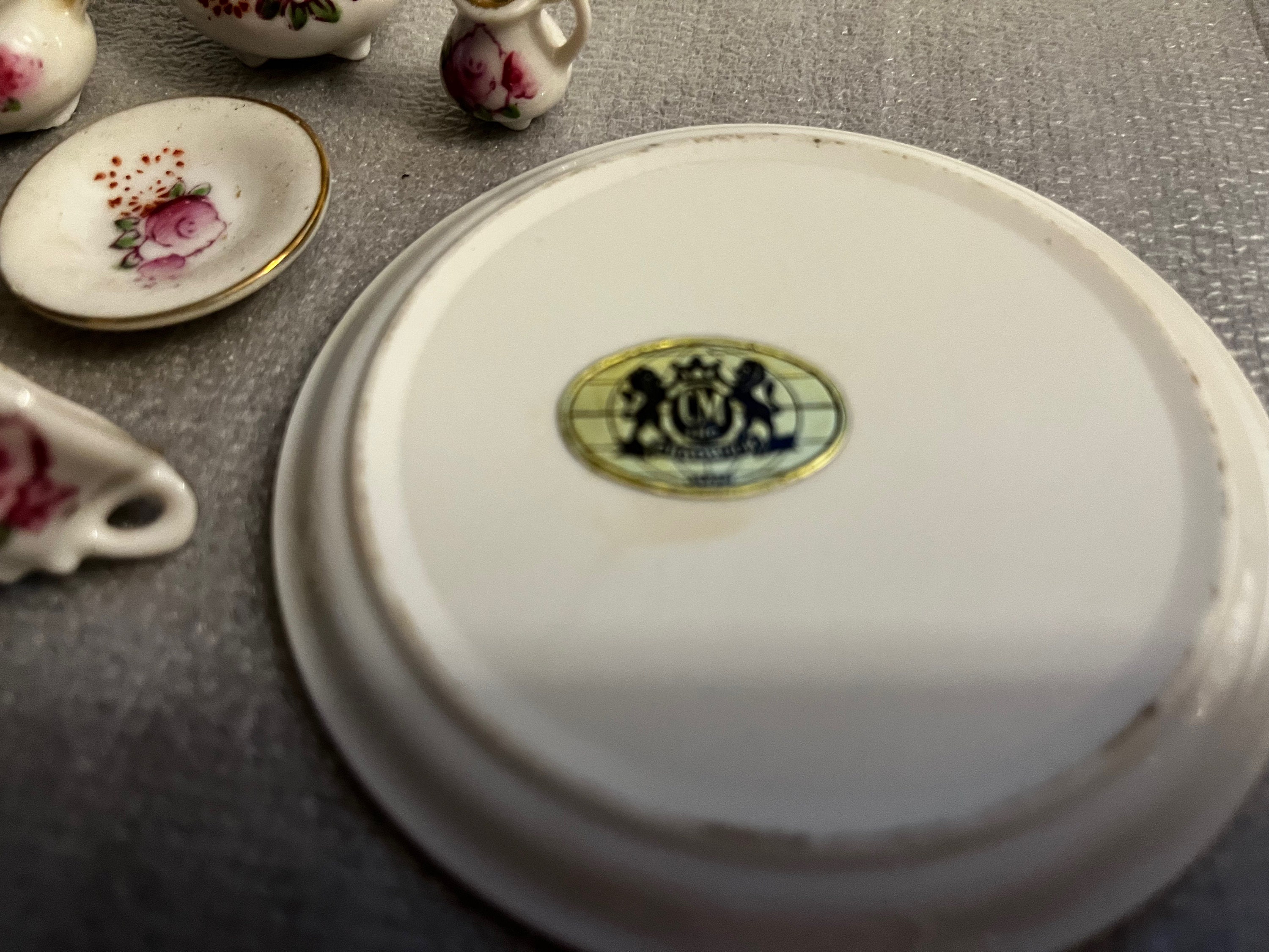 1970s Chadwick of Japan Miniature Doll House Pink Roses Tea Set (8 ...