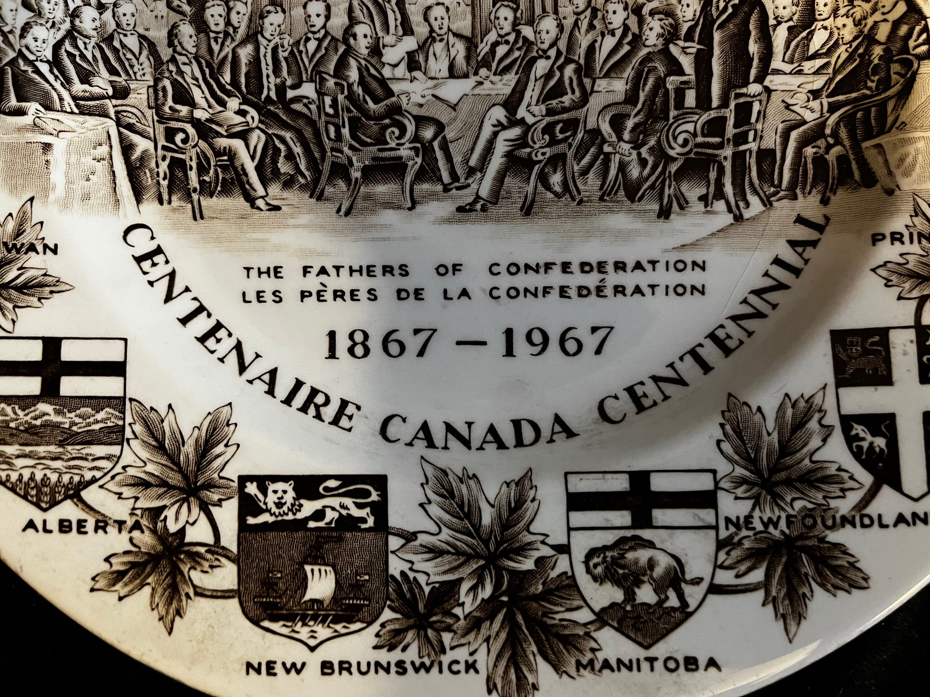 1967 Wood & Sons China Canada 1867-1967 Centennial 10” Brown ...