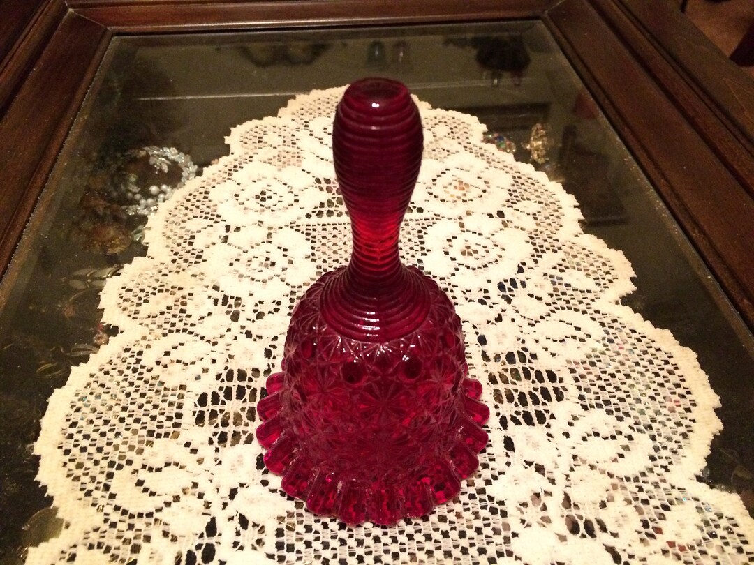 1930s Fenton Glass Daisy & Button Ruby Red Decorative Dinner Bell - Etsy