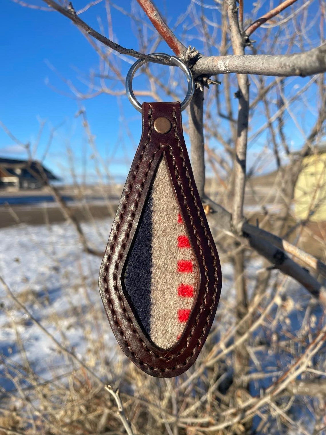 Western Keychain With Pendleton Inlay, Handmade - Etsy