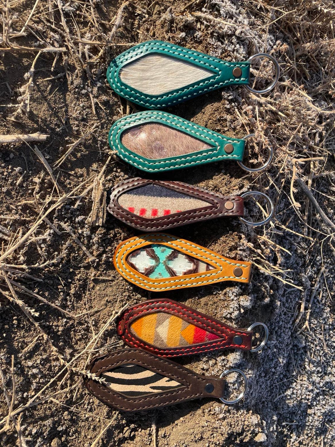 Western Keychain With Pendleton Inlay, Handmade - Etsy