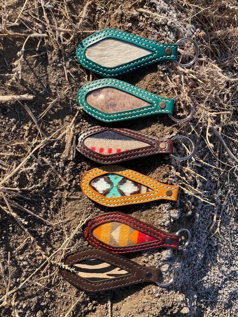 Western Keychain With Pendleton Inlay, Handmade - Etsy
