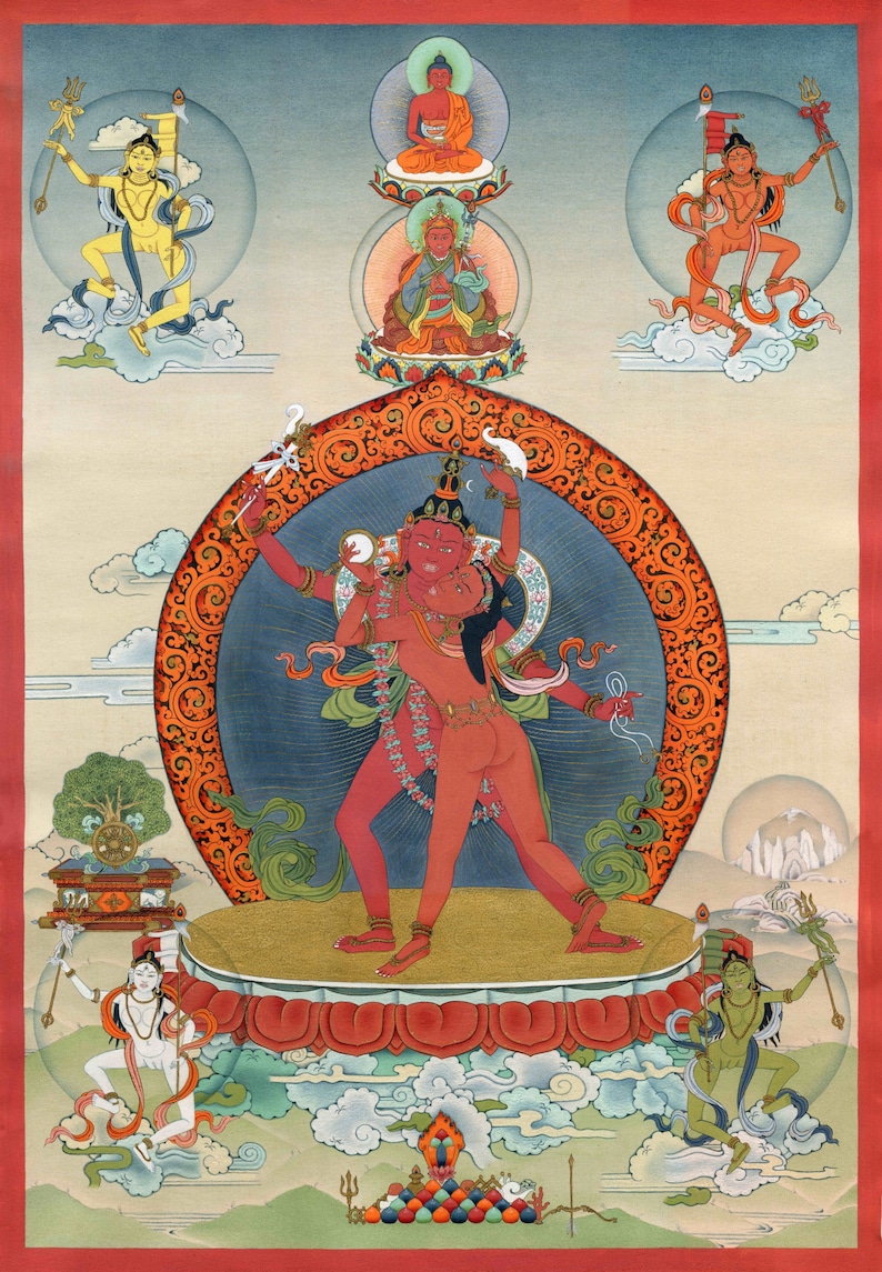 Mahadeva Thangka Print, Tibetan Buddhist Art on Cotton Canvas - Etsy