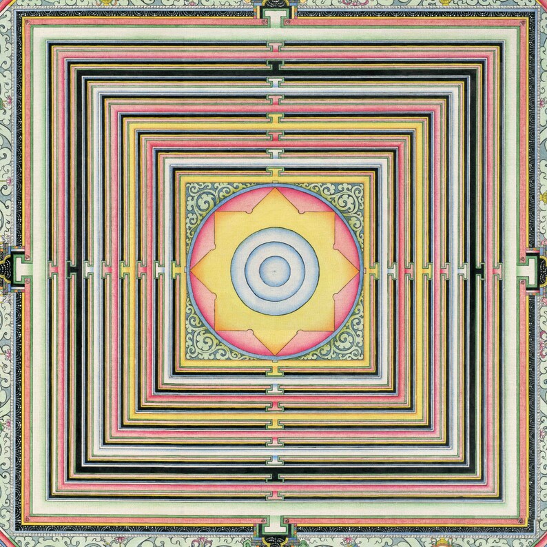 Dharmadhatu Mandala Thangka Art Print on Cotton Paper - Etsy