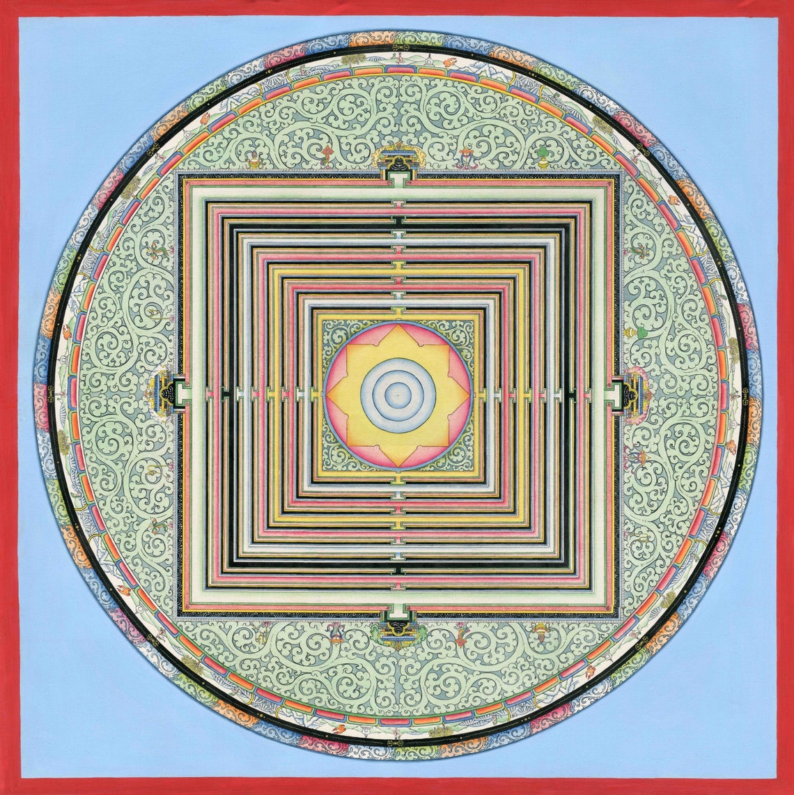 Dharmadhatu Mandala Thangka Art Print on Cotton Paper - Etsy