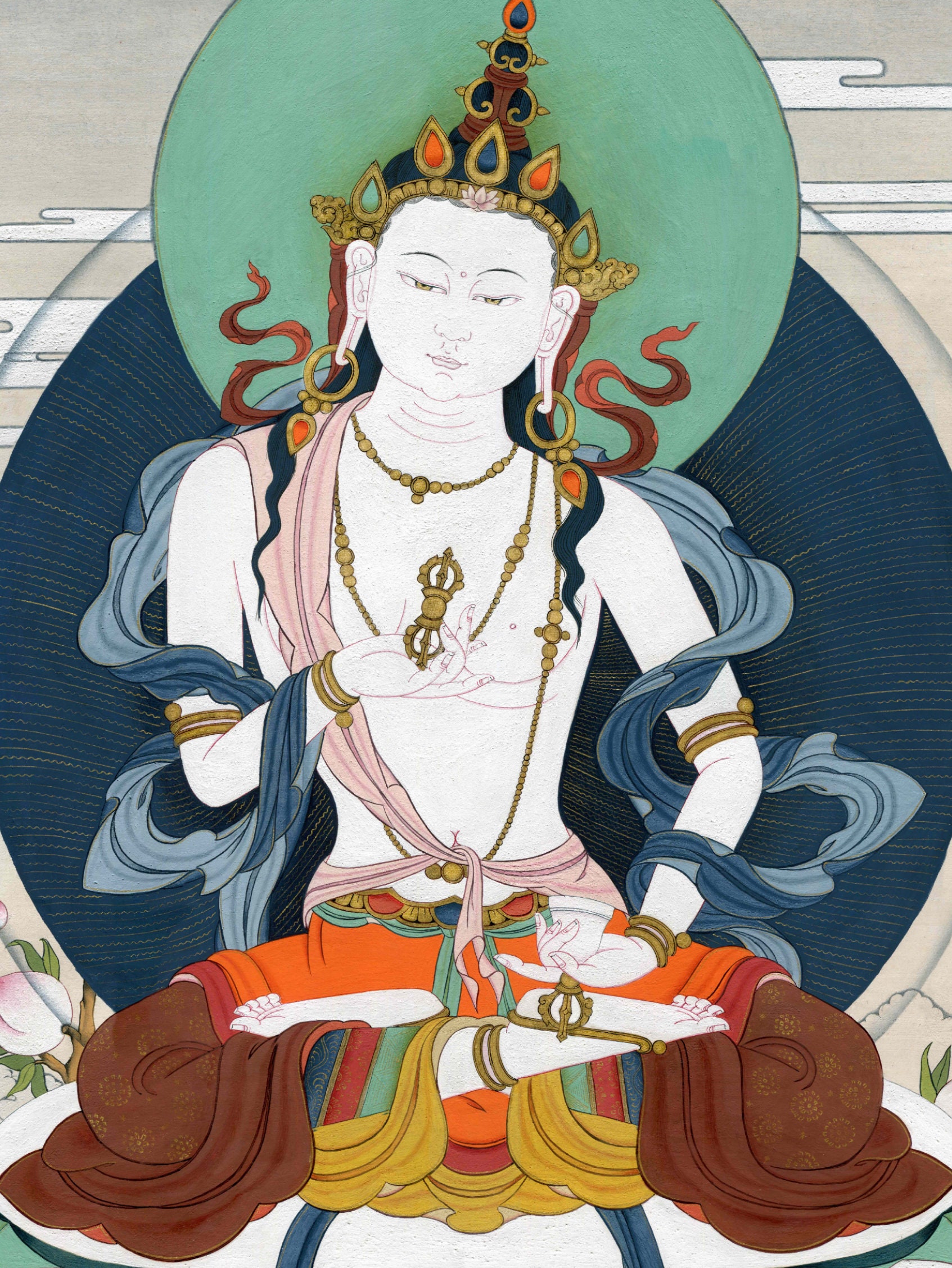 Vajrasattva Thangka Print, 24K Gold, Buddhist Art - Etsy