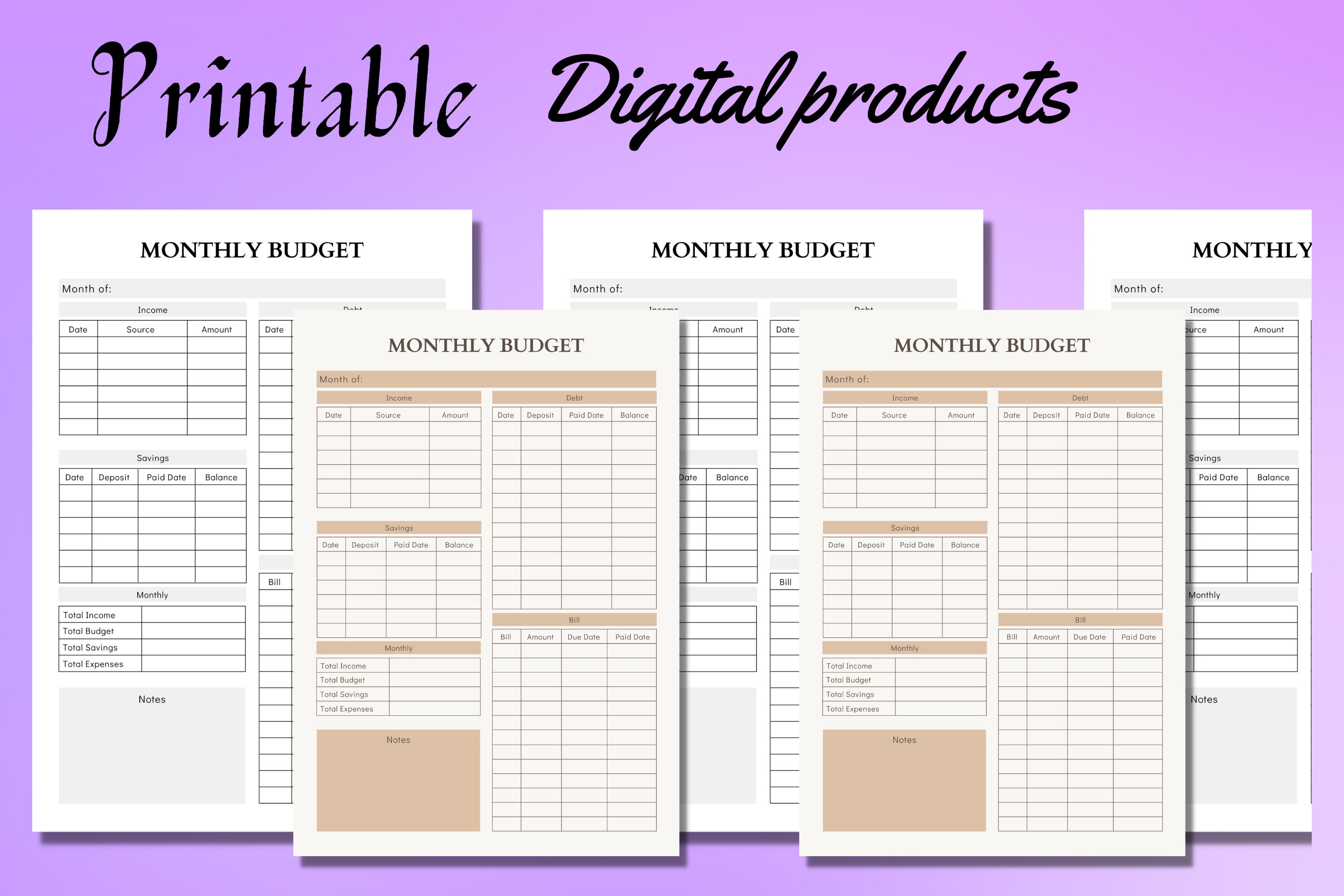 Monthly Budget, Budget Printable, Budget Sheet, Budget Worksheet ...