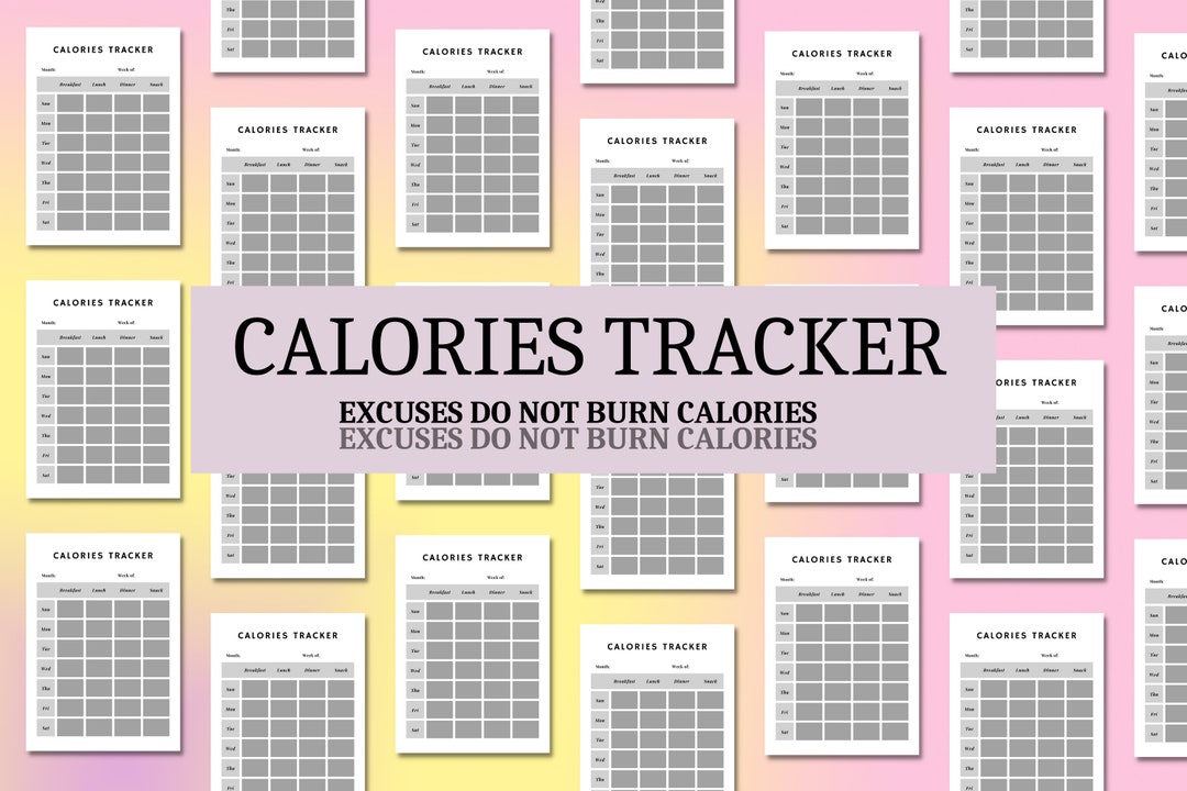 Calorie Tracker Printable Digital Product, Weekly Tracker - Etsy