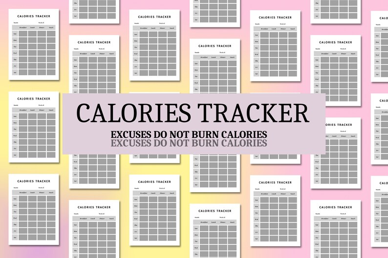 Calorie Tracker Printable Digital Product, Weekly Tracker - Etsy