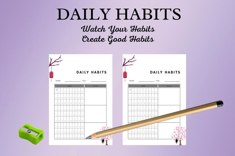 Daily Habit Tracker PRINTABLE Planner AND Habit Tracker - Etsy