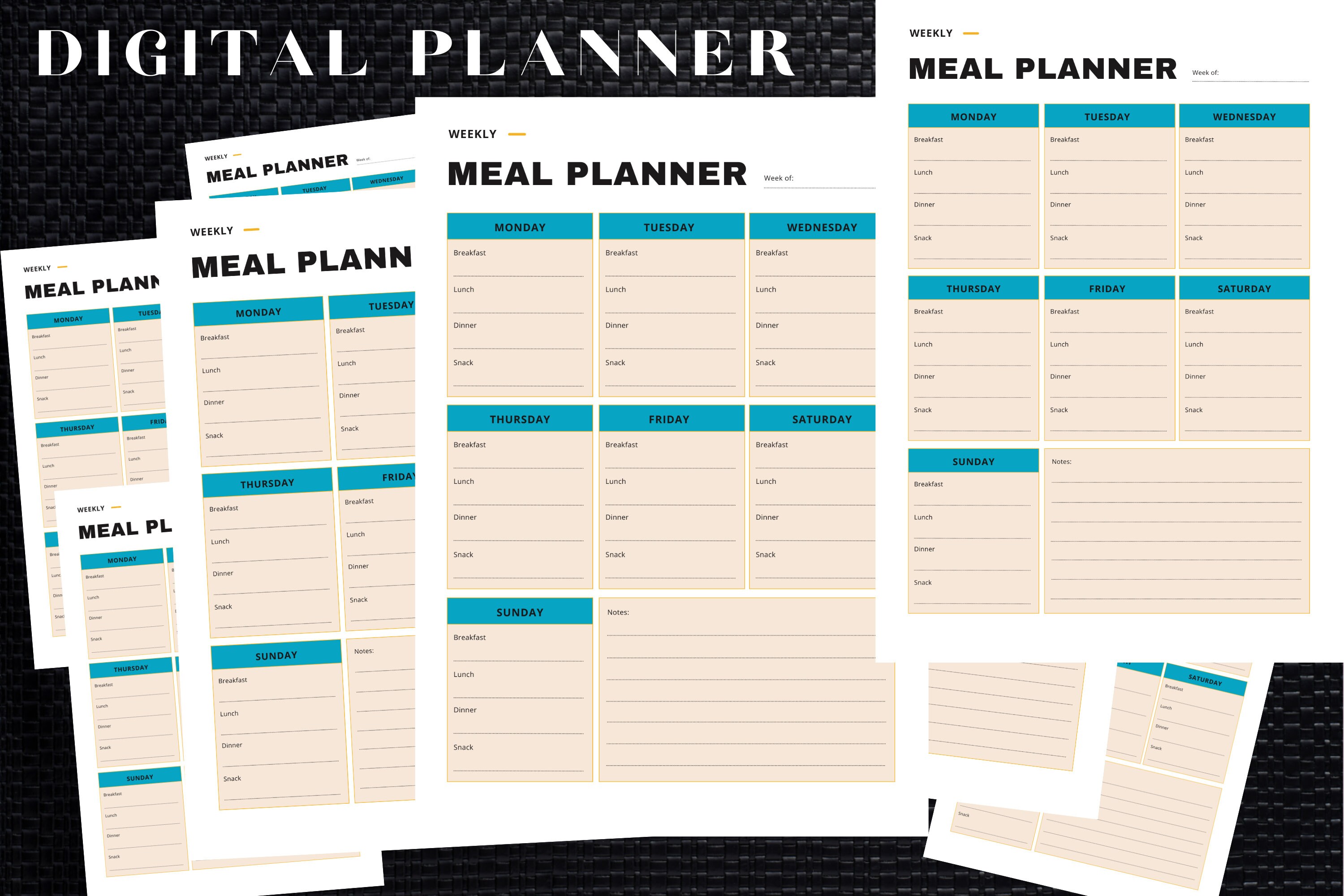 Weekly Meal Planner Printable Easy Menu Planning Grocery - Etsy