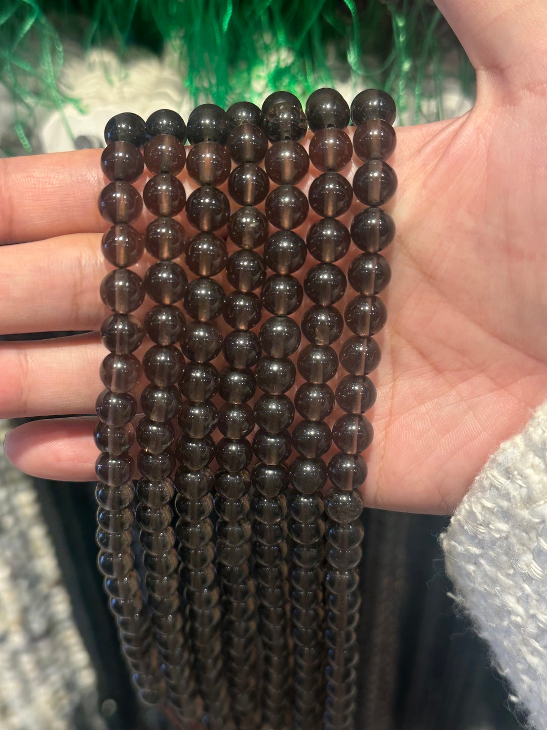 90 Apache Tear Obsidian Beads in 4mm, 6mm (x63), 8mm (x48), 10mm (x38 ...
