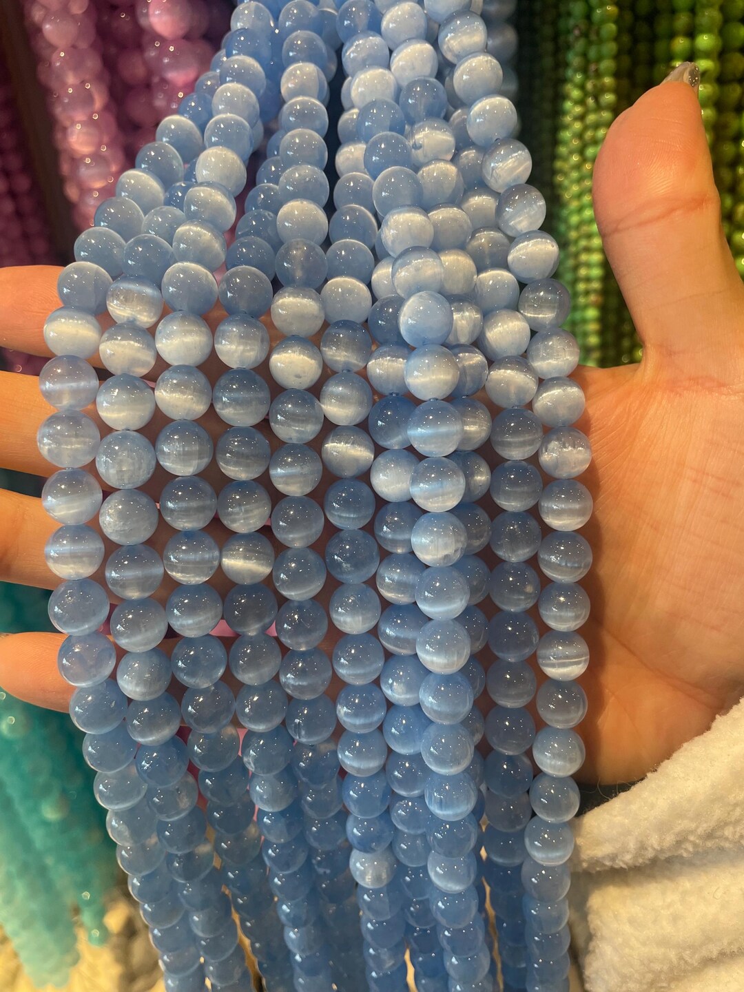 90 Mauve Purple Selenite Beads in 4mm, 6mm (x63), 8mm (x48), 10mm (x38 ...