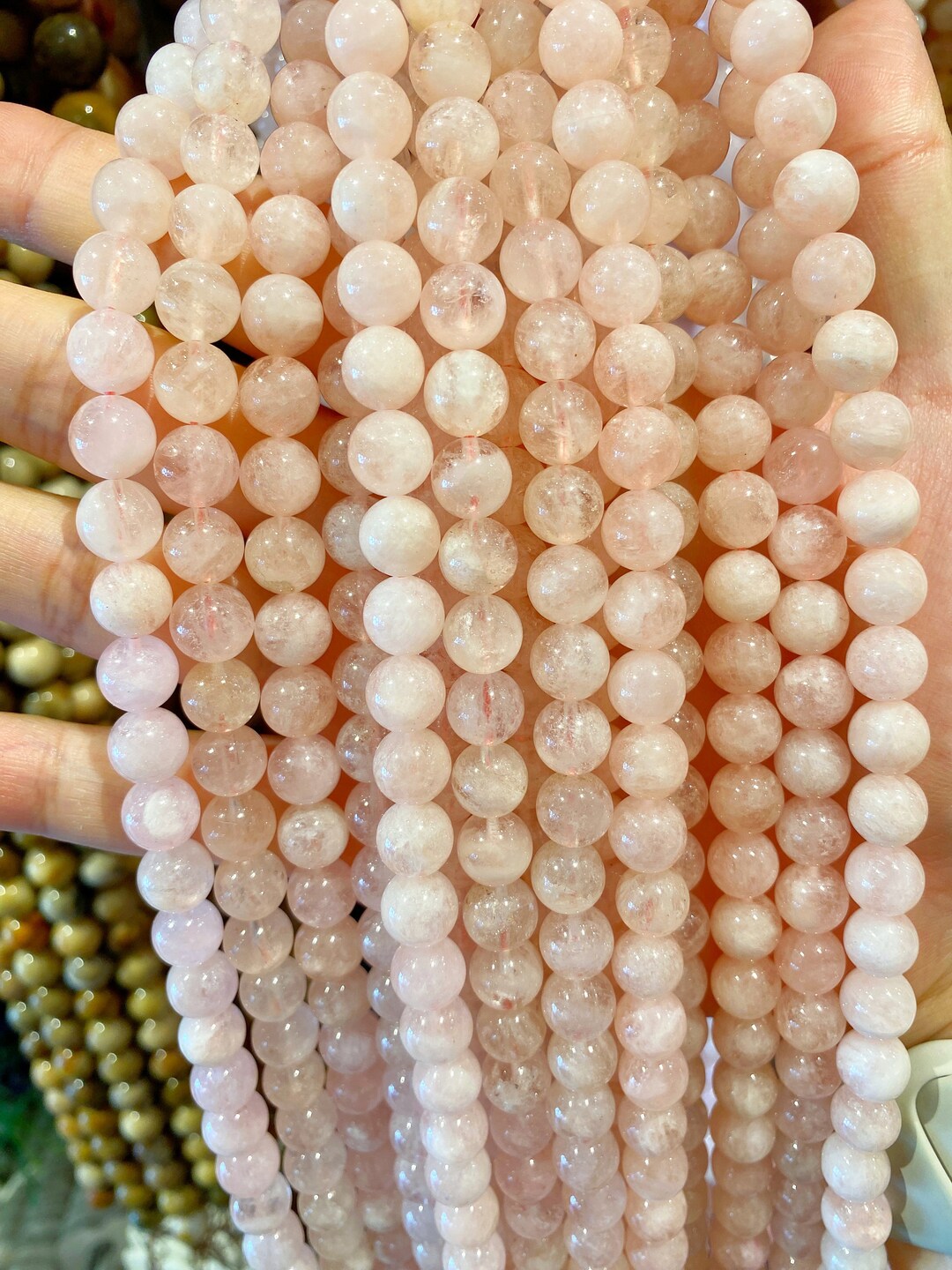 90 Pink Beryl Beads in 4mm, 6mm (x63), 8mm (x48), 10mm (x38) Grade AAA ...