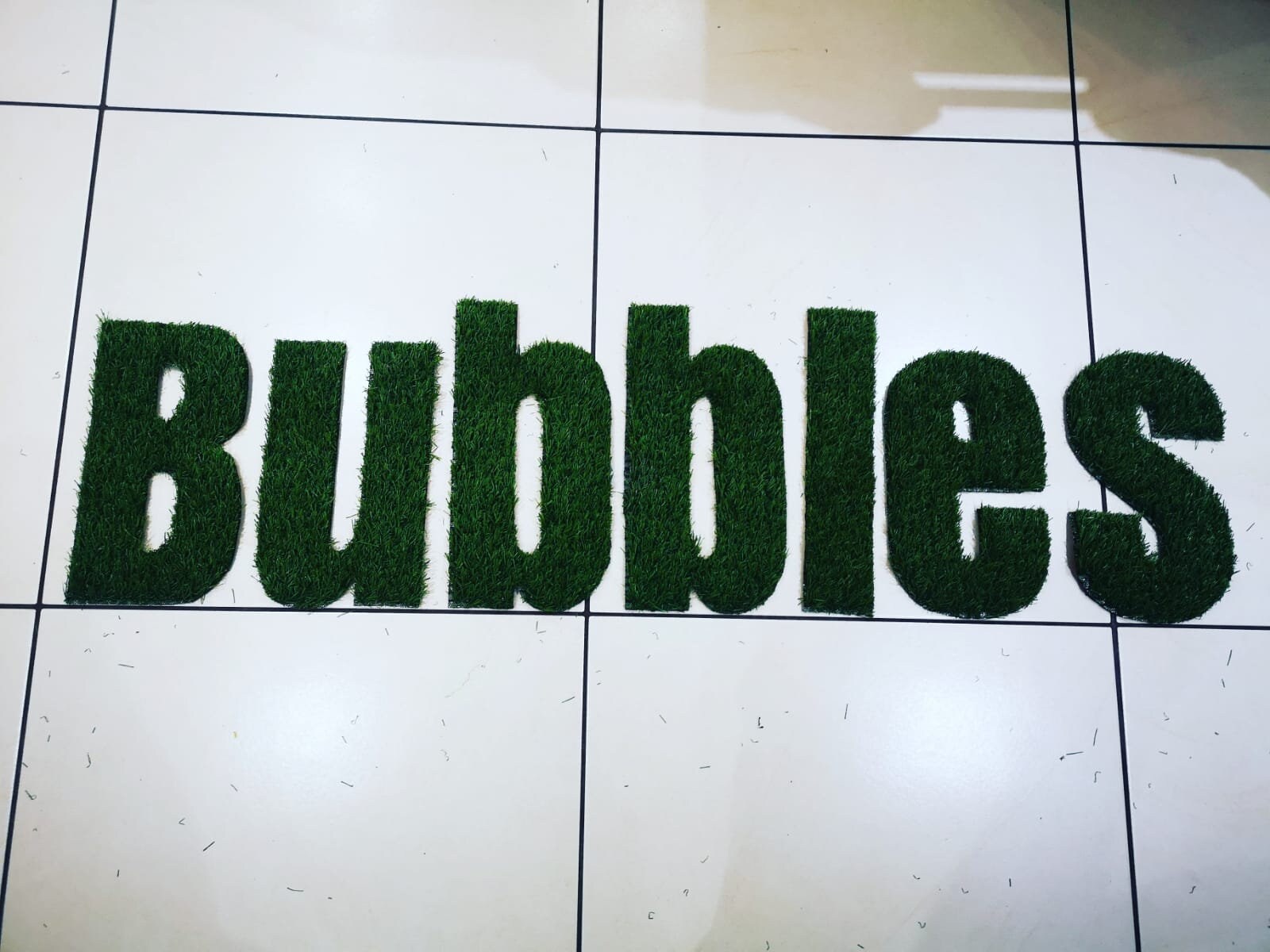Bubbles Artificial Grass Words Garden Sign For Home and | Etsy