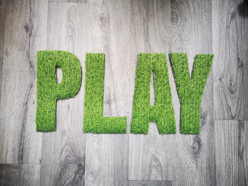 Play Artificial Grass Words Garden Sign For Home And Etsy Uk