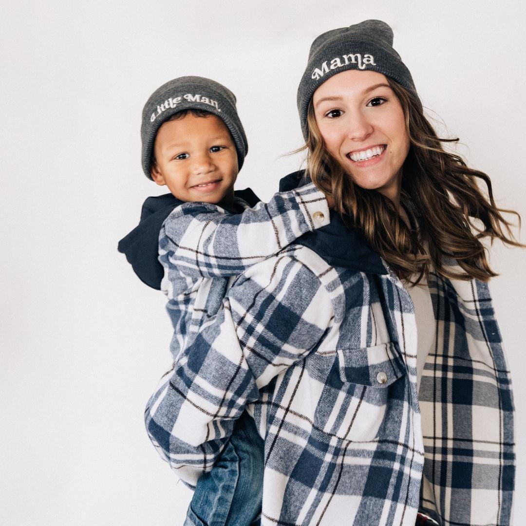 Navy & White Flannel, Matching Mom and Son Matching Outfits, Mommy and ...