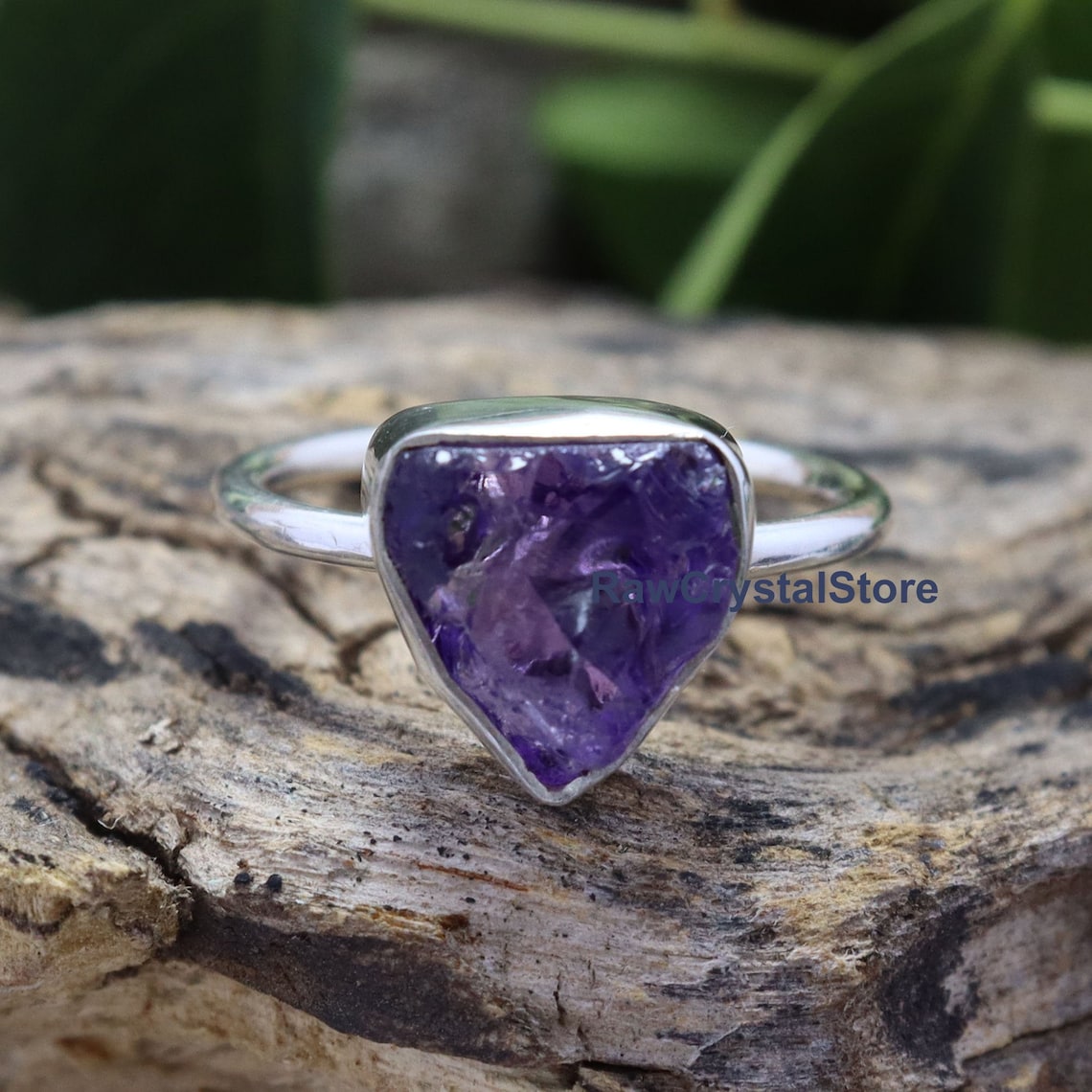 Raw Amethyst Ring Amethyst Rough Ring Amethyst Bezel Ring | Etsy
