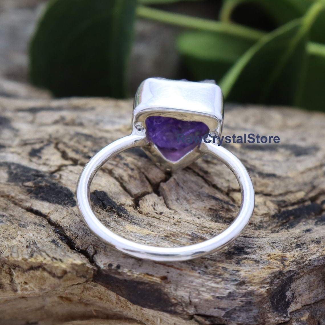 Raw Amethyst Ring Amethyst Rough Ring Amethyst Bezel Ring | Etsy