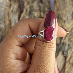 Raw Ruby Ring: Raw Red Ruby Silver Ring, 925 Sterling Silver Ring ...