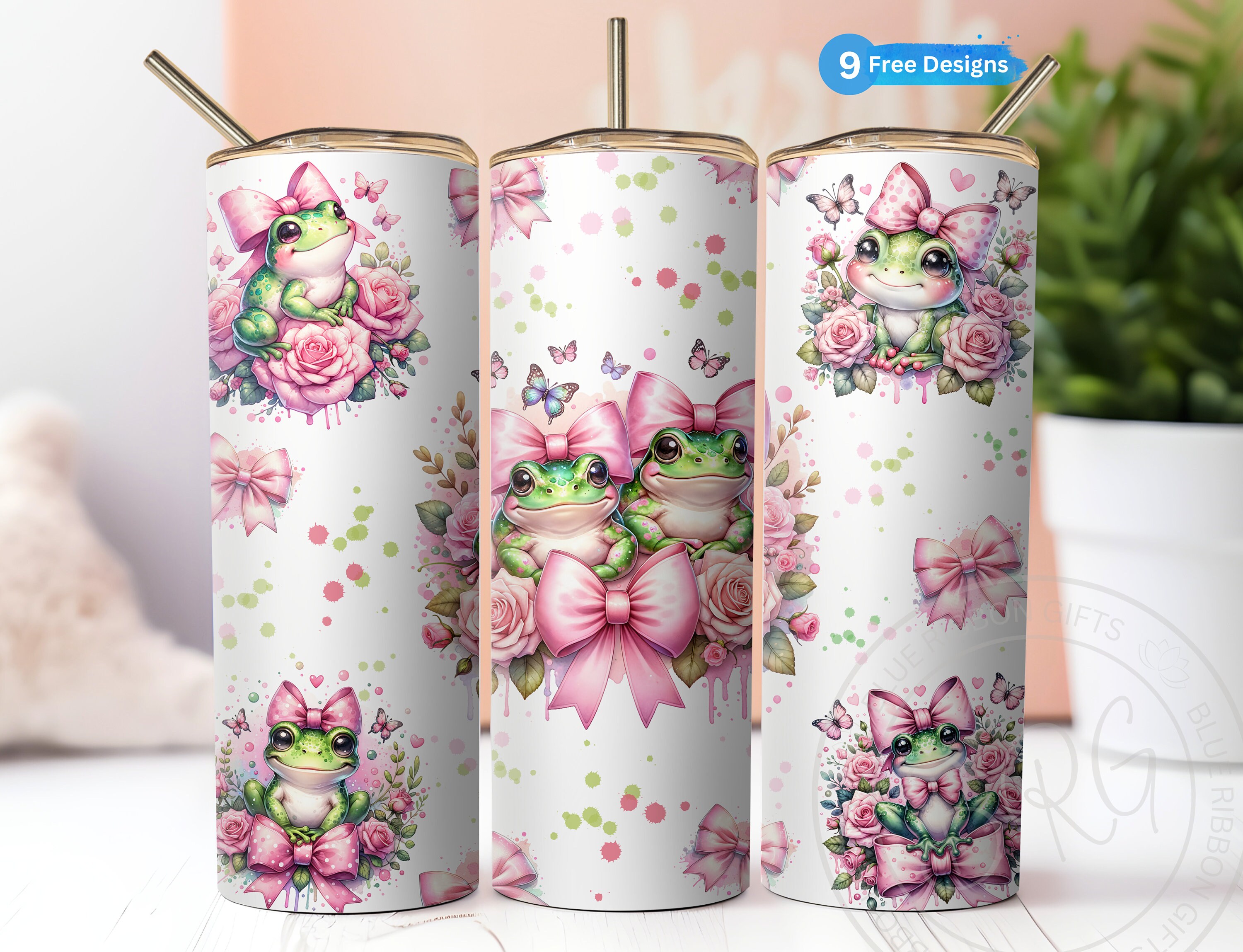 Coquette Frogs and Pink Bows, Soft Girl Aesthetic for 20 Oz Skinny ...
