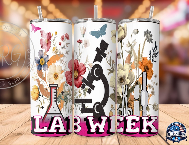 Lab Week 2024 Tumbler Wrap for 20 Oz Skinny Tumbler, Retro Pink ...