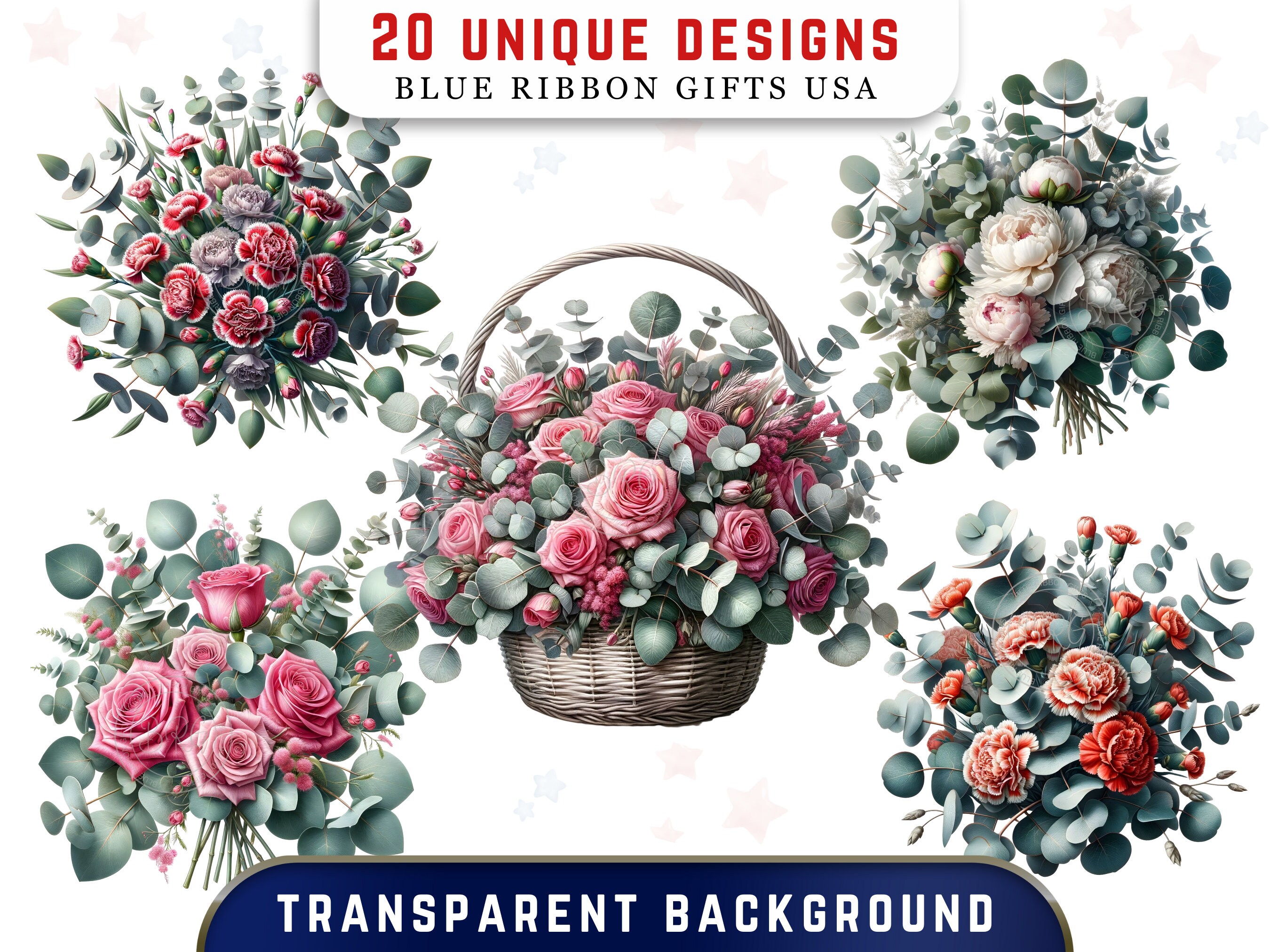 Watercolor Eucalyptus Clipart Bundle, PNG Instant Download Including ...