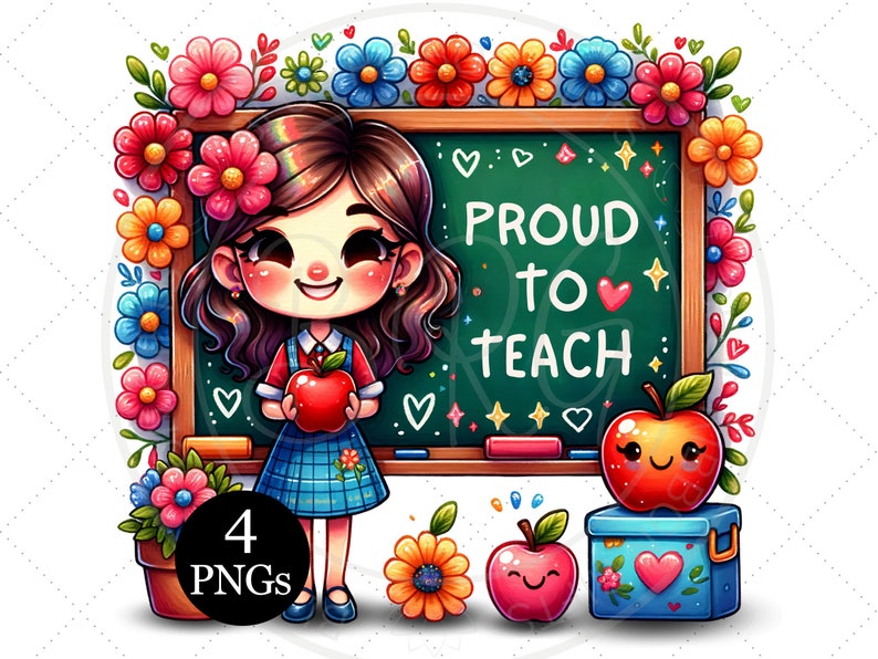 Teacher Clipart Bundle, Back to School PNG, Read More Books, Teacher ...