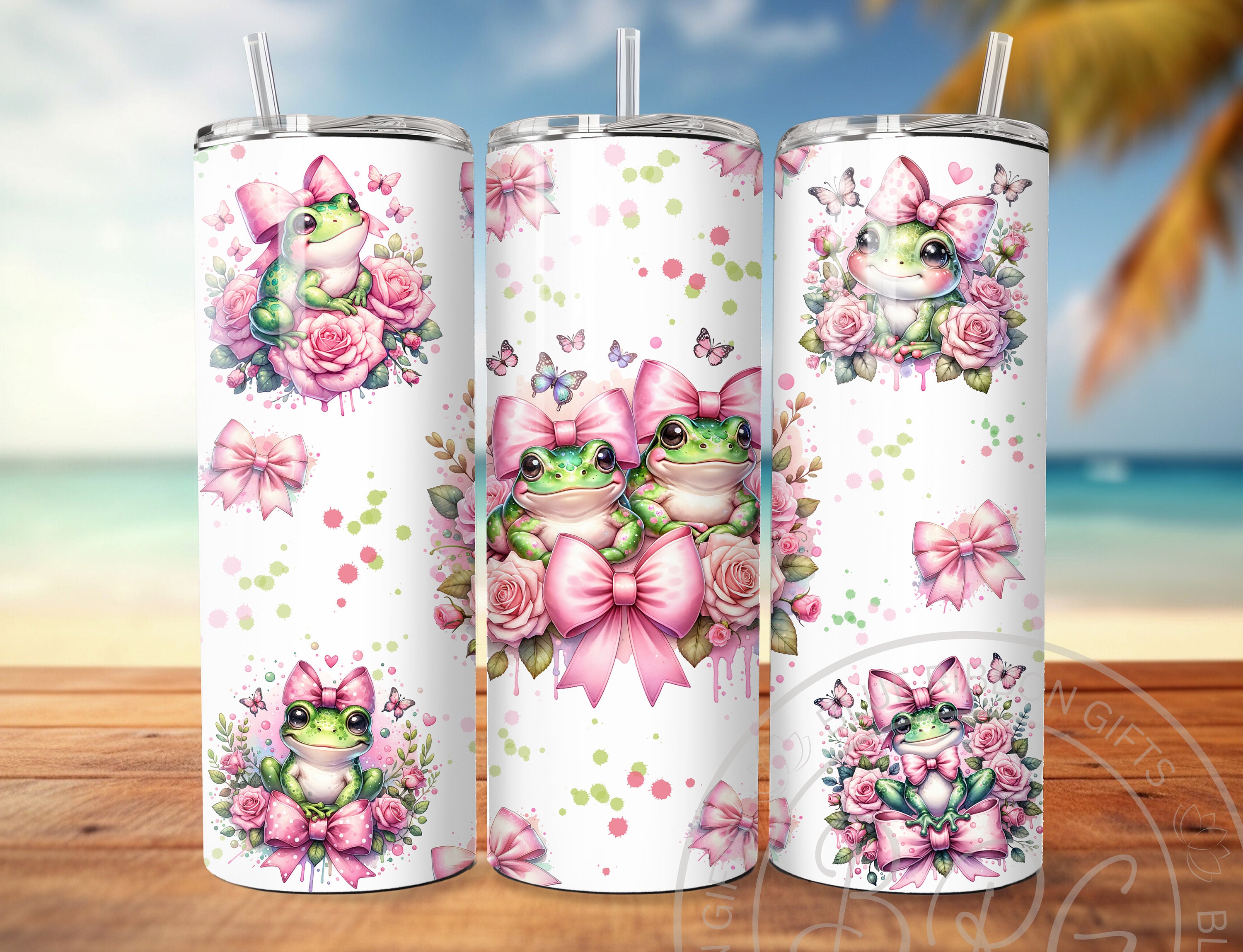 Coquette Frogs and Pink Bows, Soft Girl Aesthetic for 20 Oz Skinny ...