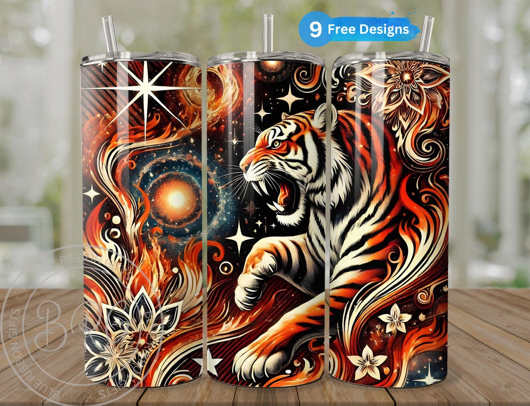 Tiger Tumbler Wrap for 20oz Skinny Tumbler, Bengal Tiger Sublimation ...