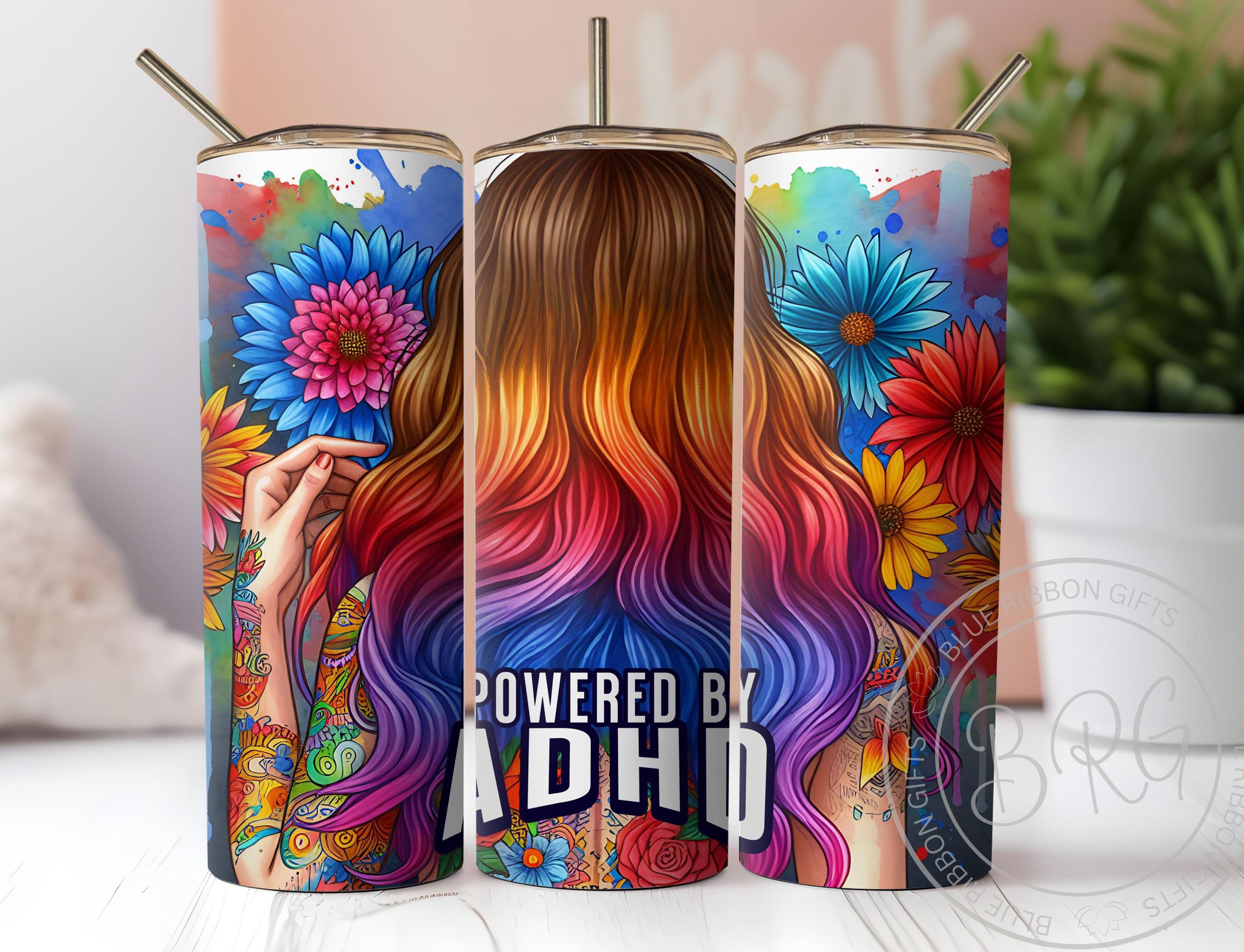 ADHD Awareness Tumbler Wrap for 20 Oz Skinny Tumbler, Neurodivergent ...
