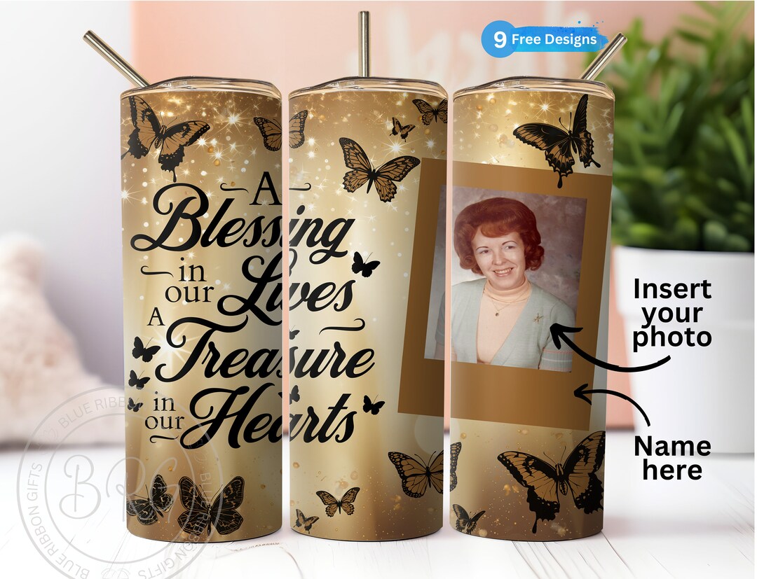 Custom in Loving Memory Photo Tumbler Wrap for 20oz Skinny Tumbler ...