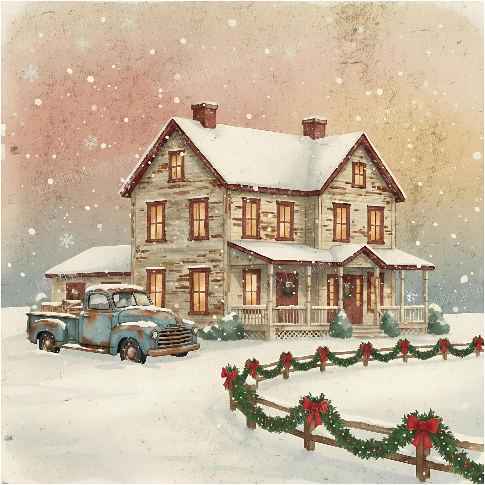 Cozy Winter Christmas Backgrounds, Clipart Bundle for Scrapbooking ...