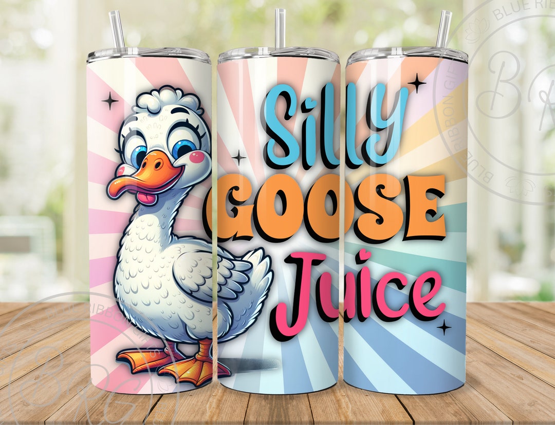 Cute Silly Goose Sublimation Design for 20 Oz Straight Skinny Tumbler ...