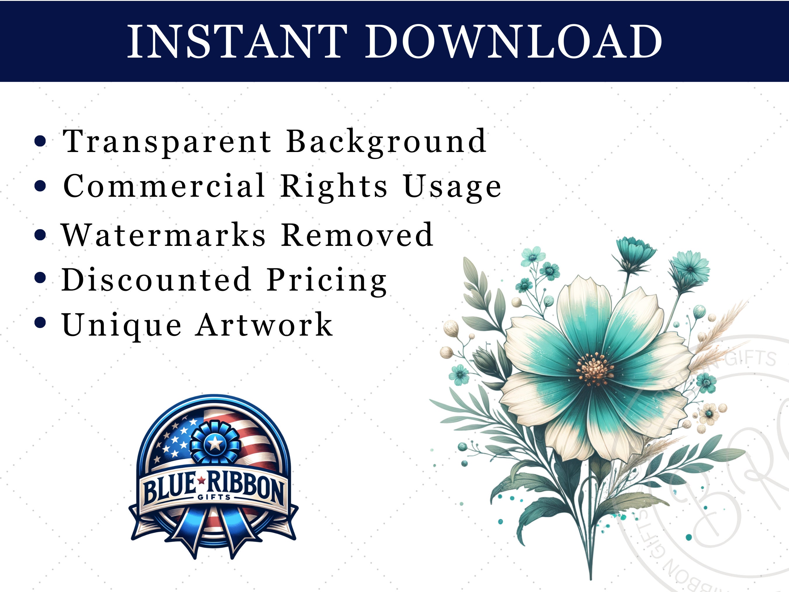 8 PNG Floral Watercolor Clipart Bundle, Botanical Wildflowers ...