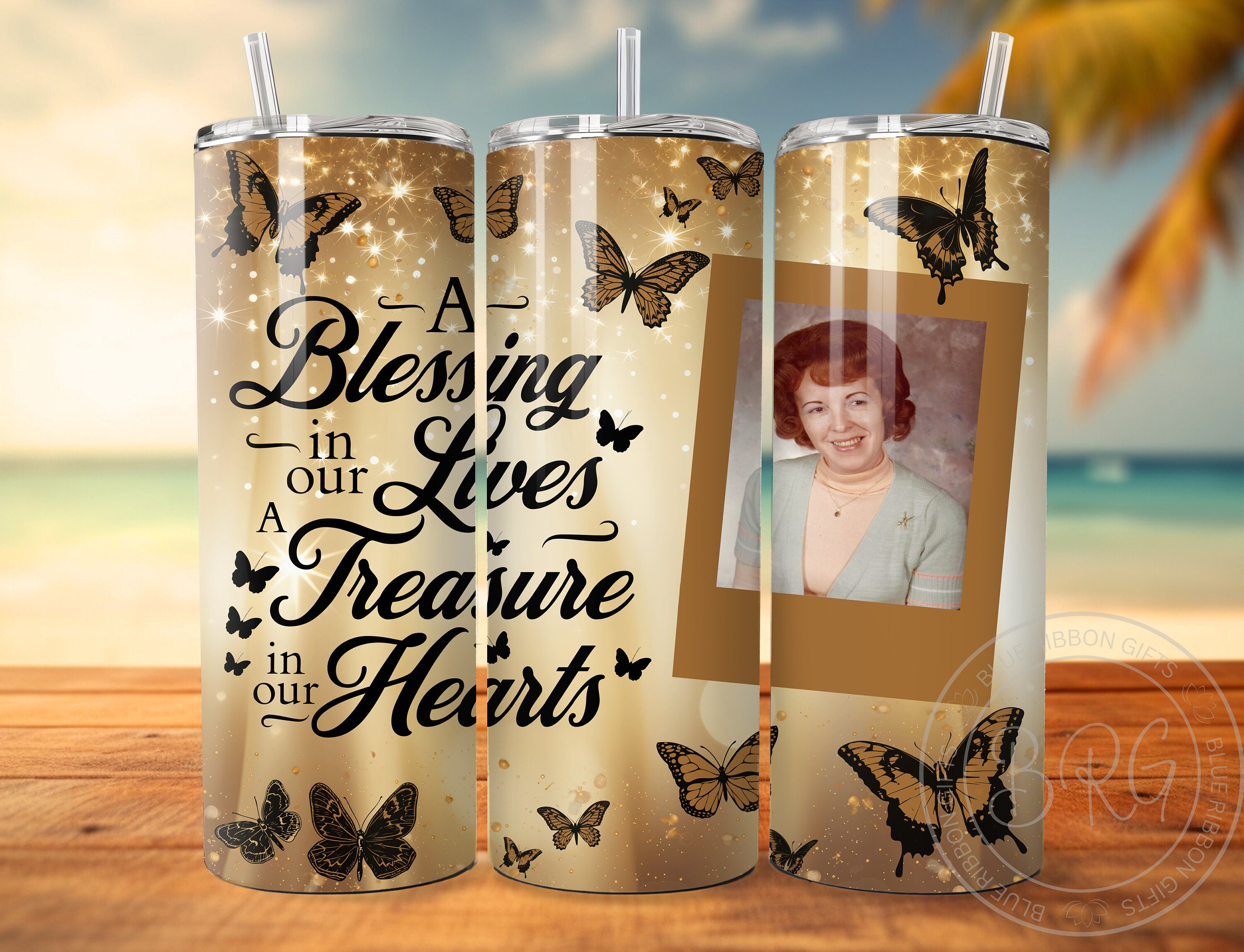 Custom in Loving Memory Photo Tumbler Wrap for 20oz Skinny Tumbler ...