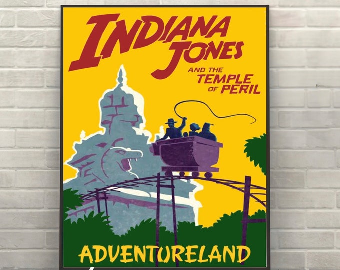 Indiana Jones Adventure Poster Disney Poster Disney Attraction | Etsy