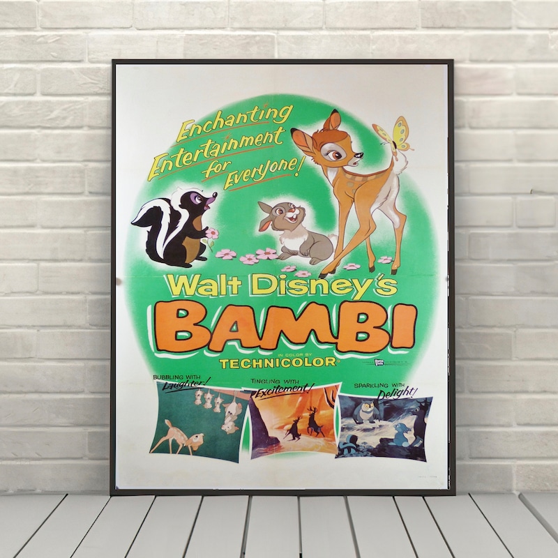 Vintage Bambi Movie Print - Etsy
